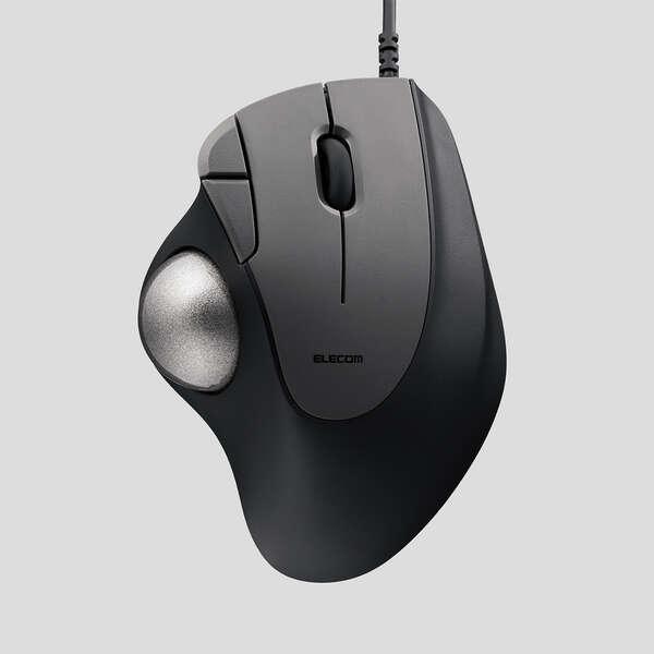 楽な姿勢で操作できるエルゴノミクス形状と広範囲かつ繊細に動かせる36mm大型ボールを採用した、親指操作タイプのトラックボール“IST”。人工ルビー支持の有線モデル。