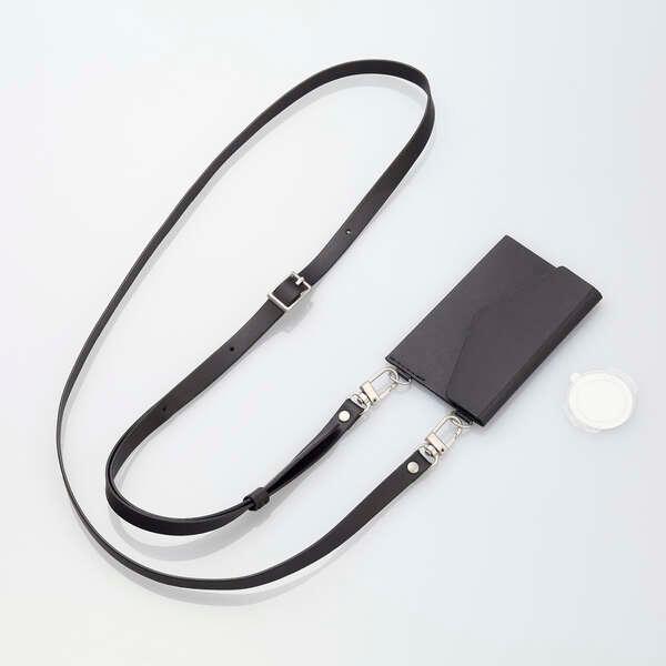 取り外し可能なカードケース付きショルダーストラップ!肩から掛けられ、バッグやポケットから取り出さなくてもすぐにスマートフォンの操作や、クレジットカードなどの使用ができます。縫製ラインがない上品なレザー素材を使用していて、オフィスカジュアルな...