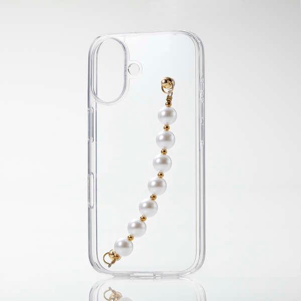 側面に弾力性のあるTPU(熱可塑性ポリウレタン)素材を、背面に強じんで透明度の高いポリカーボネート素材を使用しています。手を通せるビーズタイプのハンドバンドを装着した、&amp;meシリーズのスリムなスタイルのハイブリッドケースです。