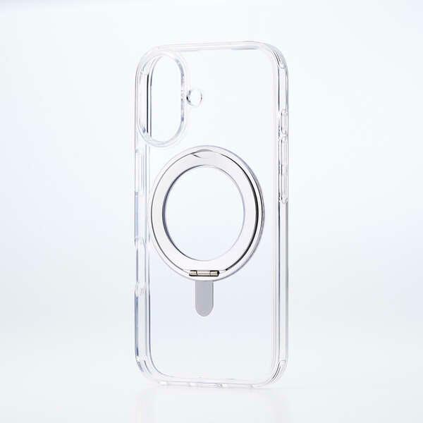 磁力装着タイプのワイヤレス充電器に対応した“MAGKEEP”シリーズ。側面には弾力性のあるTPU(熱可塑性ポリウレタン)素材を、背面には強じんで透明度の高いポリカーボネート素材にスタンドを装着した、ハイブリッドケースです。