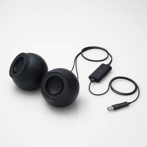 なめらかな丸みを帯びたボディで、空間に自然になじむ。パソコンやスマートフォンに接続して使える、実用最大出力4.4Wの2.0chステレオスピーカー“Stina(スティーナ)”です。給電も音声入力もケーブル1本でOK。パソコンのUSB Type...