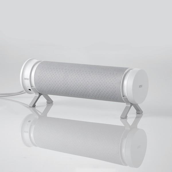 有線・Bluetooth(R)両対応で、縦横どちらでも置ける。 使用シーンや接続機器に問わず使用できるミニサウンドバースピーカー“behav(ビヘイブ)”。