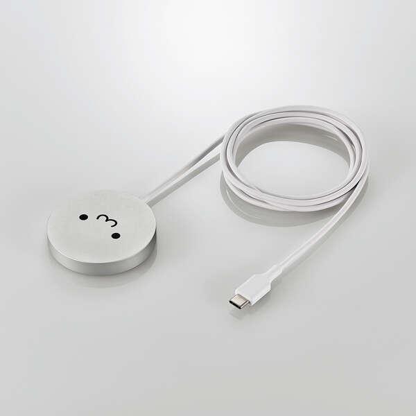 マグネットでQi2対応スマートフォンに固定するだけで高速充電できる、Qi2規格対応のワイヤレス充電器です。マグネットで背面にぴったりくっつくため、ワイヤレス充電中のスマホ操作も楽にできます。最大出力は15Wです。かわいいしろちゃんモデルです。