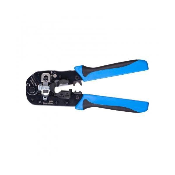 UTP・STP・PoEケーブル加工の必需品。ラチェット付のかしめ工具。