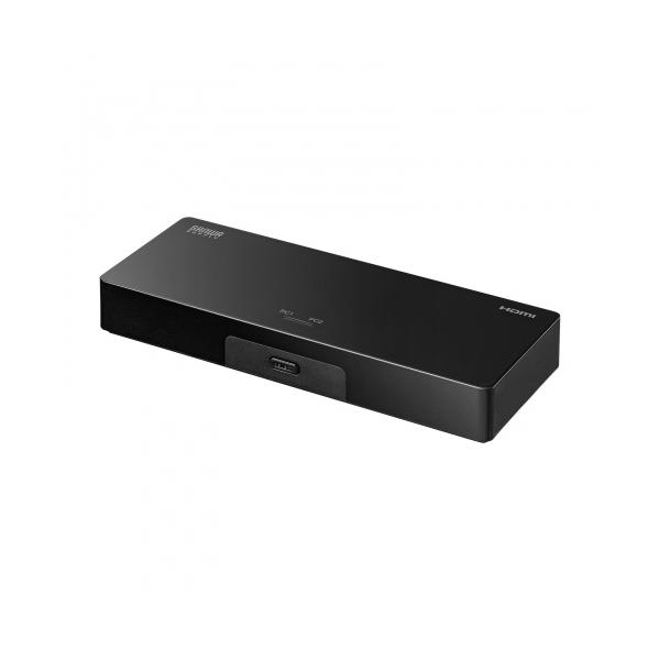 HDMIディスプレイ(4K)・USBキーボード・USBマウスに対応し本体切替スイッチで簡単に切替できるコンパクトなKVM切替器。