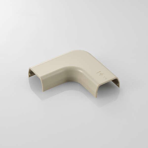 フラットモールの蓋の上からかぶせるだけ。配線の際のケーブルを保護し、すっきりと収納できるフラットモール(LD-GAF2M)用のジョイントパーツ(曲ガリ)。