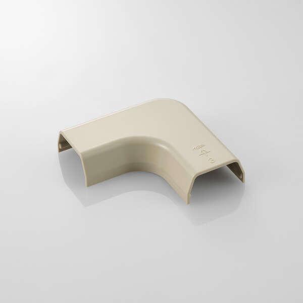 フラットモールの蓋の上からかぶせるだけ。配線の際のケーブルを保護し、すっきりと収納できるフラットモール(LD-GAF3M)用のジョイントパーツ(曲ガリ)。