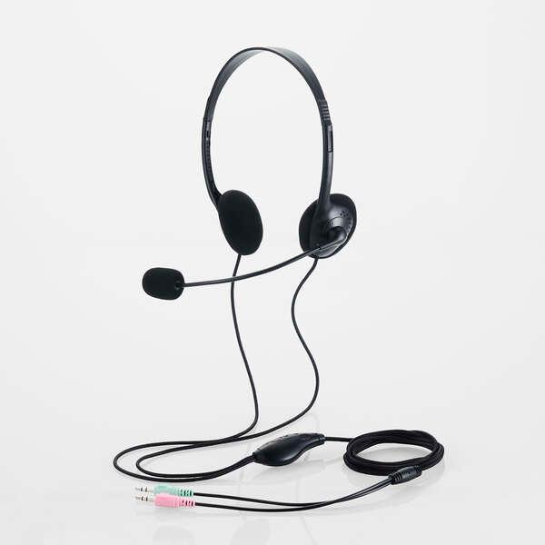 Web会議やビデオ通話、オンラインゲームでの音声チャットに最適!φ3.5mm3極ミニプラグ×2を搭載した両耳オーバーヘッドタイプのヘッドセットです。φ30mmドライバーを採用した高音質の有線小型モデルです。