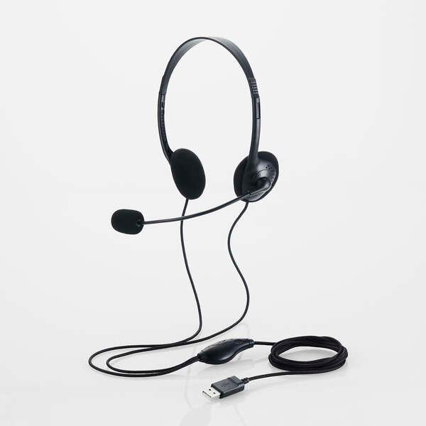 Web会議やビデオ通話、オンラインゲームでの音声チャットに最適!USB-Aプラグを搭載した両耳オーバーヘッドタイプのヘッドセットです。φ30mmドライバーを採用した高音質の有線小型モデルです。