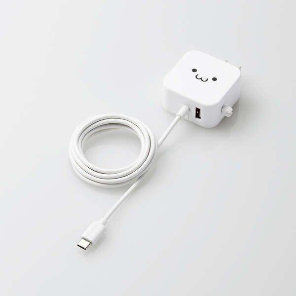 家庭用コンセントからスマートフォンやタブレットなどのUSB Type-C(USB-C)コネクタ搭載機器を充電できるAC充電器です。ケーブル長は1.5m、ケーブルクリップが付属し煩雑になりがちなケーブルを本体に留めておけます。また、USB A...
