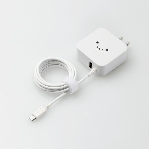 USB microBコネクタ搭載端末の充電に便利。 一体型のUSB microBケーブルに加え、USBポートを1つ搭載し、家庭用コンセントからスマートフォン・タブレットを充電できるAC充電器。