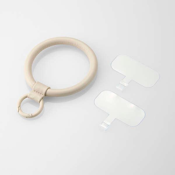 レザーの質感が特徴で、手首に通して使える&amp;meシリーズのスマホハンドストラップです。レザーのぷっくりした質感がアクセントでファッションとも相性が良いデザインです。