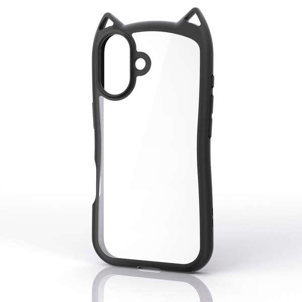 猫耳型のアクセントが可愛らしく、背面のクリアパネルで端末本来のカラーを活かしながら、遊び心と実用性を兼ね備えたハイブリッドケースです。