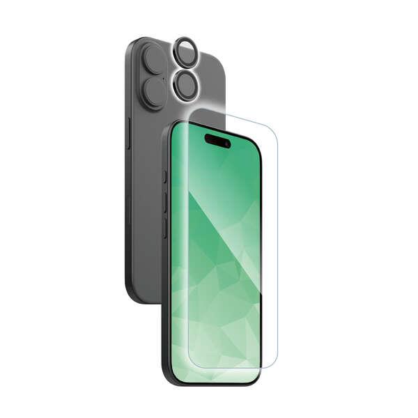 ガラス特有のなめらかな指滑りを実現する高透明タイプの画面保護ガラスフィルムとカメラレンズ保護ガラスフィルムとのセットです。ぴったり位置合わせできる貼り付けツール付きです。