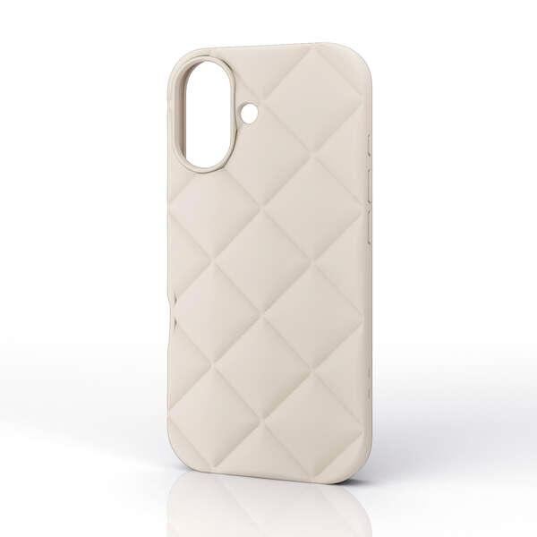 背面には立体感のあるキルティング風デザインを採用し、エレガントな華やかさを演出したソフトケースです。