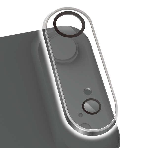端末のカメラレンズを傷や汚れから守る、リアルガラスを採用した角割れ防止タイプのカメラレンズ保護カバーです。