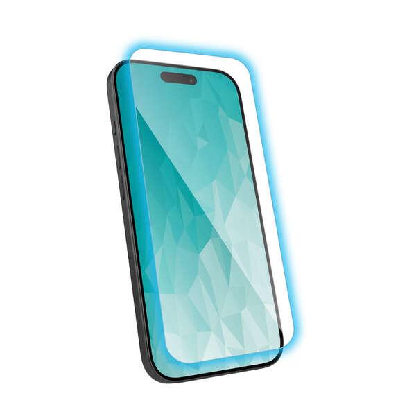 特殊な衝撃吸収層を採用し、衝撃から画面を守るSHOCKPROOF、ブルーライトカットタイプの画面保護ガラスフィルムです。ぴったり位置合わせできる貼り付けツール付きです。