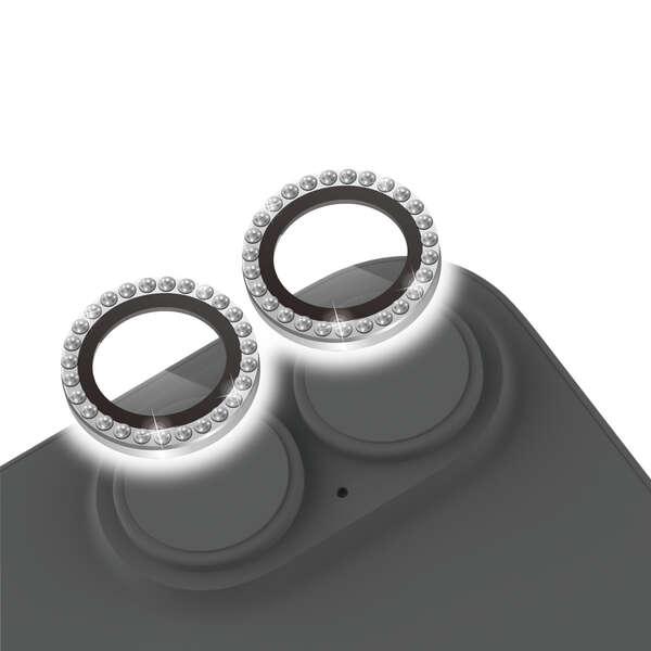 端末のカメラレンズを傷や汚れから守るリアルガラスを採用し、周囲にラインストーンで装飾したカメラレンズ保護ガラスフィルムです。