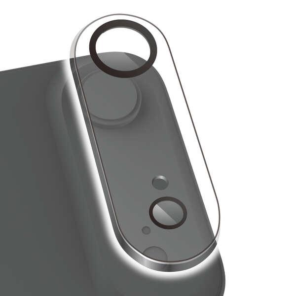 端末のカメラレンズを傷や汚れから守る、リアルガラスを採用したカメラレンズ保護カバーです。