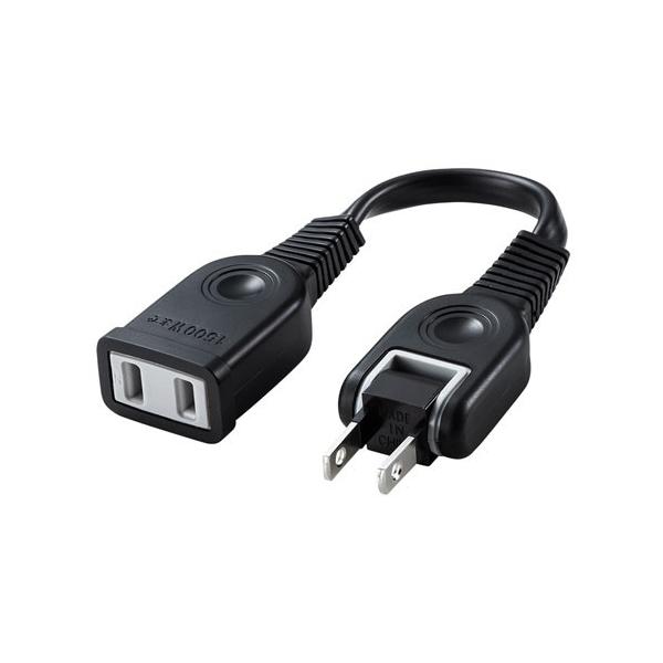 タップや機器の電源延長に便利。トラッキング火災防止絶縁キャップ付スイングプラグ採用。