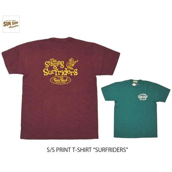 SUN SURF サンサーフPRINT T-SHIRT "SURFRIDERS"半袖 プリントTシャツSS79211 ￥9,790コットンスラブ素材の着心地の良いプリントTシャツです。左胸にはサンサーフのブランドロゴ、バックには ”SURF...