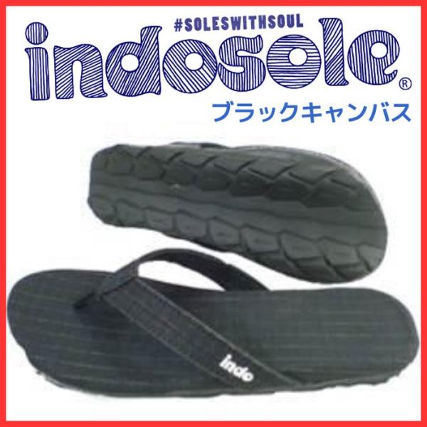 エコに貢献！ インドソールサンダル Indosole ブラックキャンバス カジュアルサンダル レディース商品画像につきまして、撮影状況やご使用のモニター環境により、実際の商品の色合いと多少異なって見える場合があります。ご注意ください。