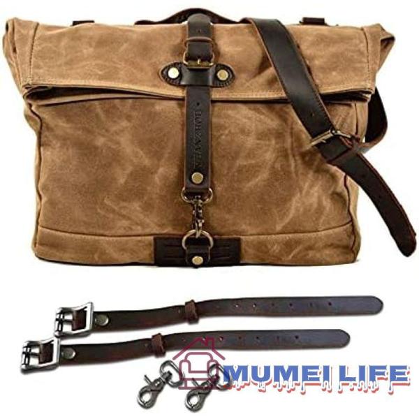 【商品名】　バイク サイドバックサイドバックバイク 防水 多機能帆布製通勤カバンメッセンジャーバッグ 42 * 29 * 10cm,カーキ 【商品説明】　・3つのコンパートメントがあります。大きなアイテム、ツール、および補助ボックスなどに適...