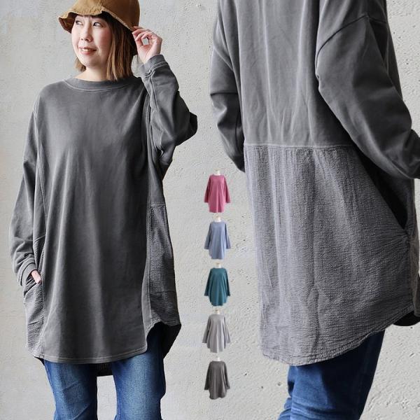 【発売日：2026年02月14日】r250913009[商品説明]・着痩せをしながらカジュアル派好みのカッコよさとアソビを楽しめるのが、このチュニック。・その秘密は、この両サイドから背中にかけて切り替えた凸凹としたサッカー生地。・べースはコ...