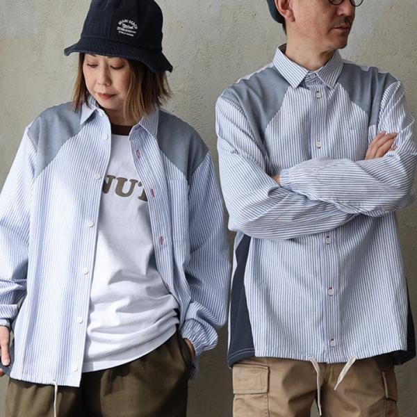 【発売日：2026年03月29日】r251006023[商品説明]・ベースはストライプなんですが、肩周りや両サイドは無地のパネル切り替え。・見た目のアクセントにもなり、フロントのみ肩周りや両サイドを無地で切り替えることで、メリハリが出てすっ...