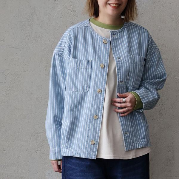 【発売日：2026年04月04日】r260212012[商品説明]・主張は強すぎないのに、無地よりも表情があるから自然とサマになるワーク由来のヒッコリー。・薄色デニムなので羽織っても重たさがなく、軽やかな印象に見せるのも魅力。・着心地はデニ...