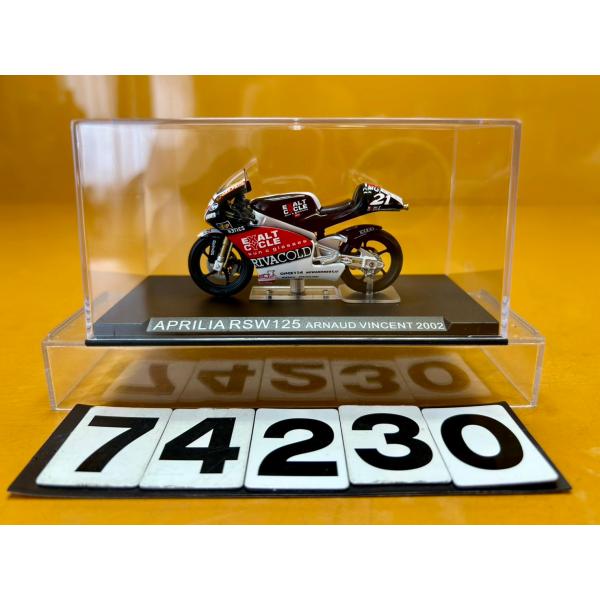 【送料無料!!】74230 開封品 デアゴスティーニ　チャンピオンバイクコレクション 1:24 APRILIA RSW125 ARNAUD VINCENT 2002