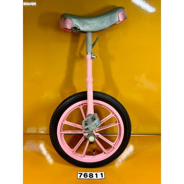 【送料無料!!】76811 中古 一輪車 パンク ピンク 剥げ・錆あり
