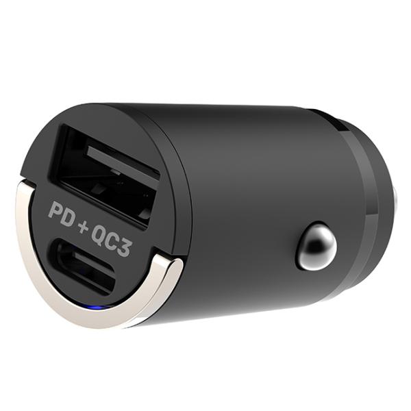 車のDCソケットのキャップが閉まる超コンパクト設計DC-037 DC-PD20W USB 2ポート QC3 自動判定 コンパクト●車のDCソケットをUSB-AとType-Cの2ポートのUSB電源に変換。●USB PD(Power Deliv...