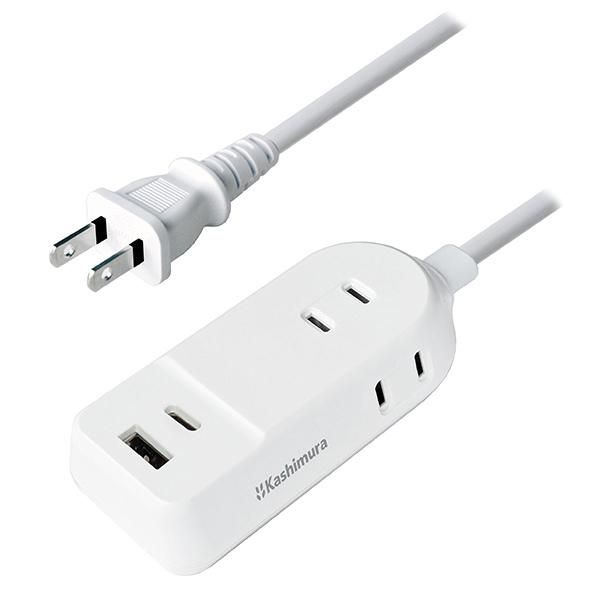 ACコンセントは3口合計1400Wまで対応AC-042 AC3 A/C 2P 2.4A 1m●3口のACコンセントとのUSB Type-C 1ポート+USB-A 1ポート搭載の電源タップ。●ACコンセントは3口合計1400Wまで対応。●US...