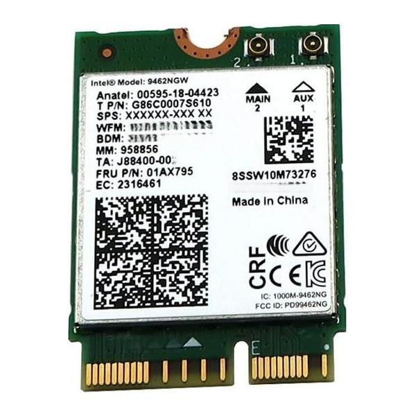 安心正常動作確認済み♪【製品特徴】Intel Wi-Fi モジュール「9462NGW」は、802.11acに対応した高速無線LANカードです高速・低遅延で安定した接続を可能にし、Bluetooth 5.1 も同時搭載M.2 2230 フォー...