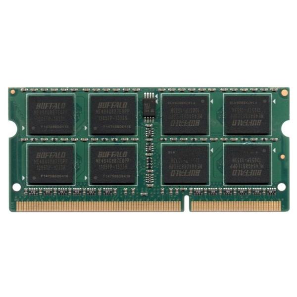 ■安心 全品正常動作確認済み！【BUFFALO】 MV-D3N1333-8G 8GB DDR3-10600 ノートPC用 SO-DIMM メモリ 1333MHz 1.5v 2Rx8【製品仕様】メモリ容量(1枚あたり)：8GB枚数：1枚規格：...
