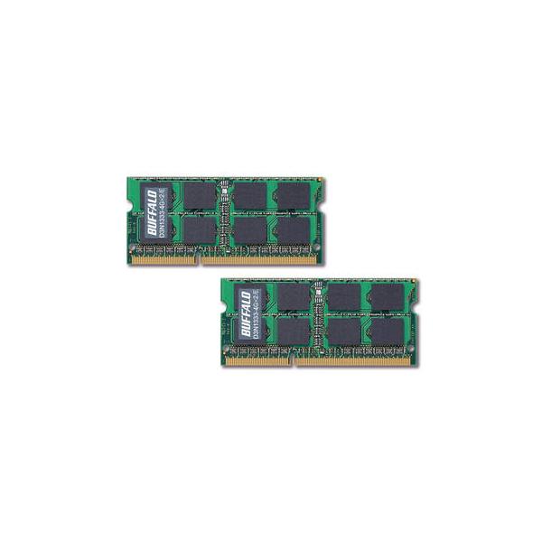 【バッファロー製】4GB DDR3-10600 2枚組(合計8GB) ノートPC用メモリ SO-DIMM 1.5v バルク 型番：D3N1333-4GX2/E■安心の全品検品動作検証済み♪※画像はイメージです。形状・型番は同等ですが実際の商...