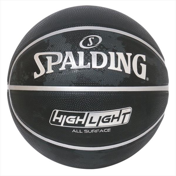 【正規販売店】スポルディング バスケットボール 7号 屋内屋外兼用 ハイライト シルバー ラバー SZ7 SPALDING ゴム 85-096J ブラック×シルバー バスケ ラバーボール ボール 正規品