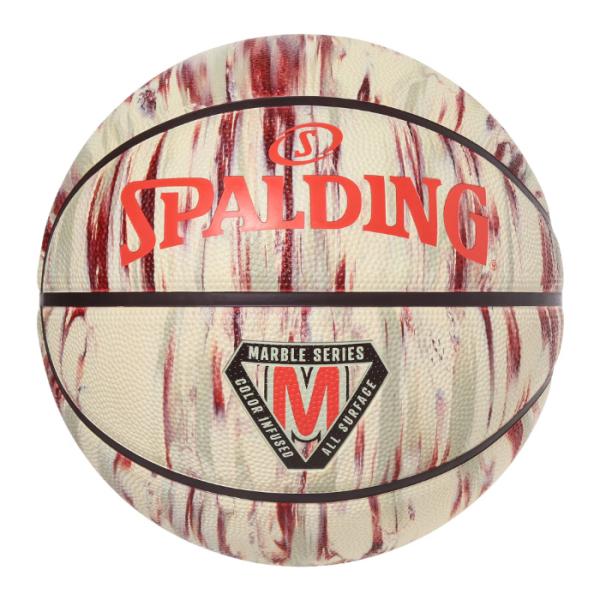 スポルディング バスケットボール マーブル クリーム×スカーレット 5号球 ラバー 85-358J SPALDING 正規販売店