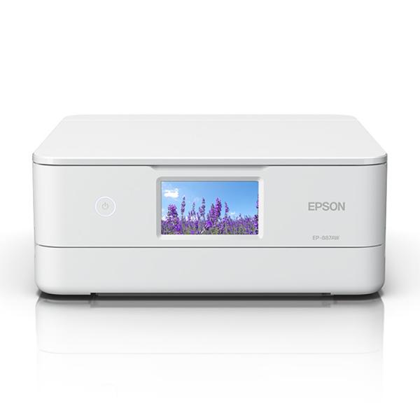 エプソン インクジェットプリンター カラリオ A4対応 EP-887 ホワイト EP-887AW EPSON インクジェット複合機 カラリオプリンター 6色カラー プリント コピー スキャン スマホ対応 無線LAN 自動両面印刷