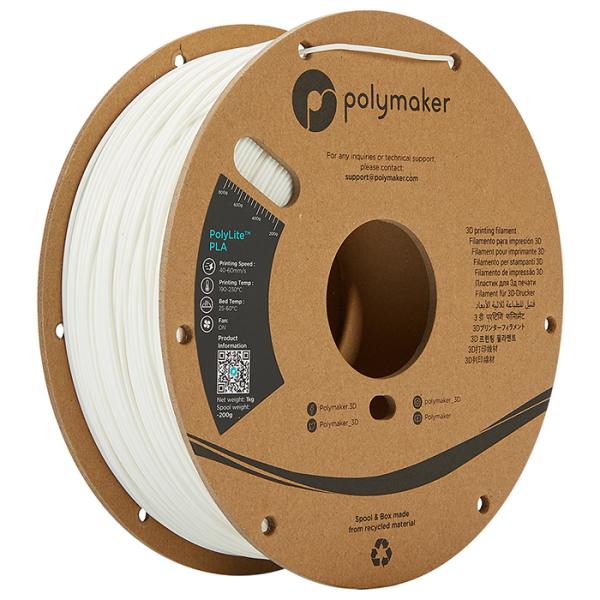 Polymaker PolyLite PLA フィラメント (1.75mm, 1kg) White ホワイト 3Dプリンター用 PA02002 ポリメーカー