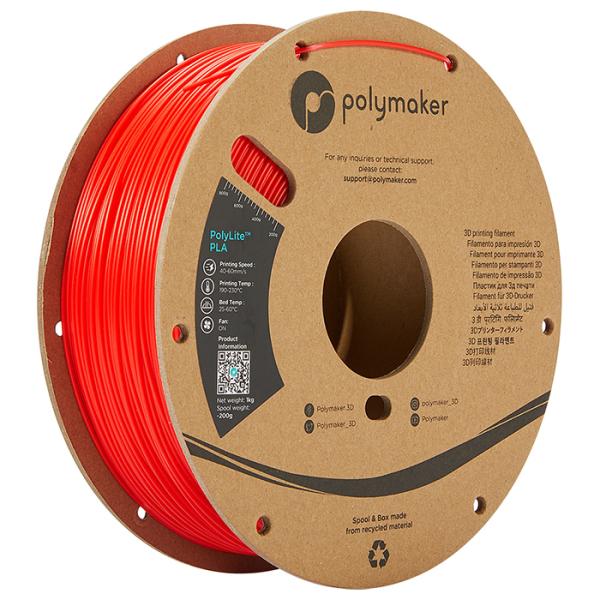 Polymaker PolyLite PLA フィラメント (1.75mm, 1kg) Red レッド 3Dプリンター用 PA02004 ポリメーカー