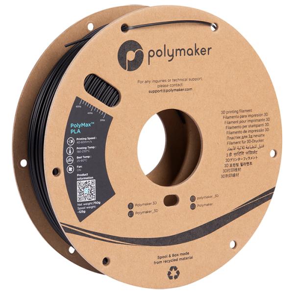 Polymaker PolyMax PLA フィラメント (1.75mm, 0.75kg) Black ブラック 3Dプリンター用 PA06001 ポリメーカー