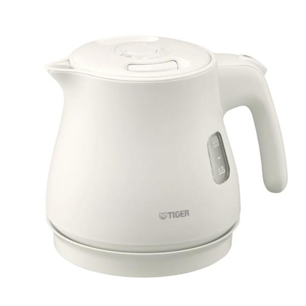 タイガー 蒸気レス 電気ケトル QUICK &amp; SAFF+ 0.6L スピードふっ騰 転倒お湯もれ防止 PCV-A060-WM マットホワイト カラだき防止