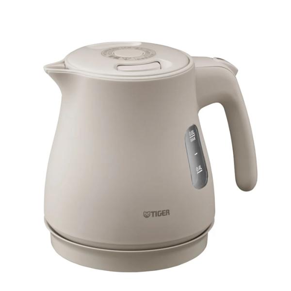 タイガー 蒸気レス 電気ケトル QUICK &amp; SAFF+ 0.8L スピードふっ騰 転倒お湯もれ防止 PCV-A080-CU アーバンベージュ カラだき防止