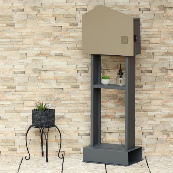 MOJYU 郵便ポスト スタンドポスト Dalila ダリラ SDM-078 ミルクティーベージュ 鍵付き 郵便受け スタンドタイプ 玄関ポスト おしゃれ モジュ