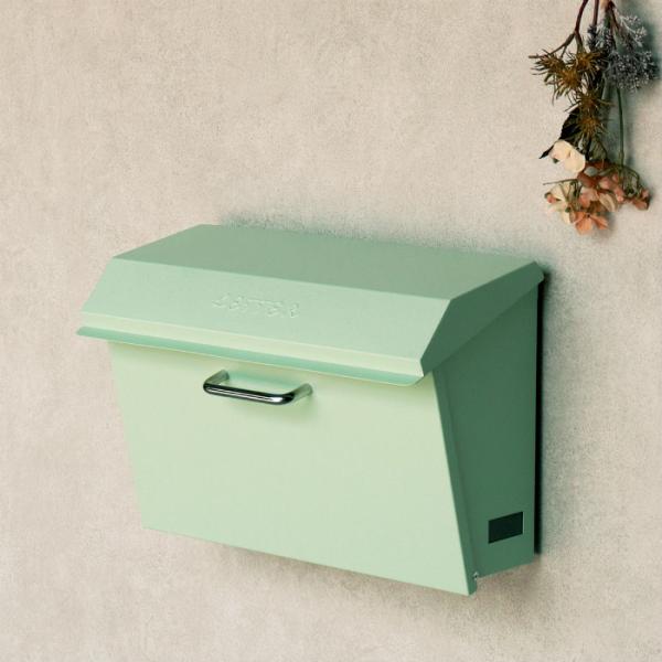 MOJYU 郵便ポスト 壁掛けタイプ Dafne ダフネ レターパックライト・ゆうパケットポスト投函可 WM-118 セージグリーン レターパックライト・ゆうパケットポスト投函可 鉄製 ガルバナイズド処理 壁掛けポスト 郵便受け