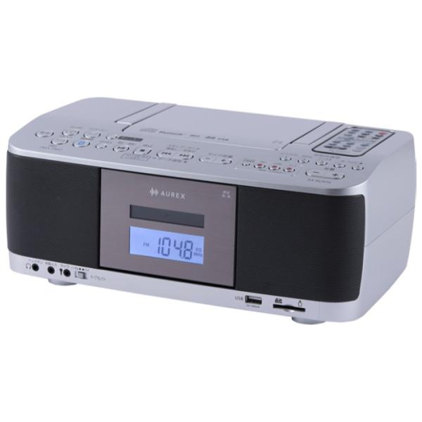東芝 CDラジカセ AUREX SD/USB/CDラジオカセットレコーダー AX-KCR70-S シルバー CDプレーヤー FM・AM リモコン付属 録音 カラオケ機能搭載 声くっきり機能搭載 Bluetooth
