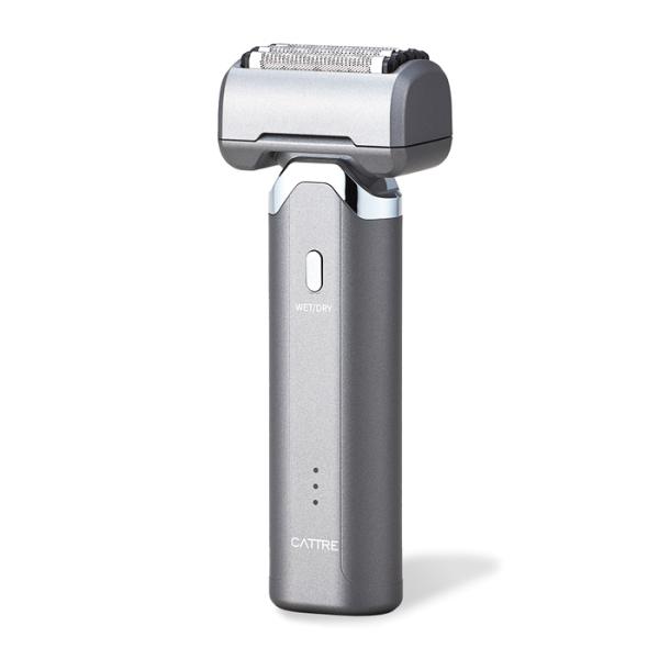 カトレ cattre メンズシェーバー 5枚刃 充電交流式 USB Type-C 充電 USBアダプター付き CTS-150 グレー ヒゲソリ 髭剃り