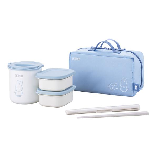 サーモス 保温弁当箱 250ml アッシュブルー ミッフィー DBQ-257B-ASB 専用ポーチ付き ハシ 箸 ランチボックス おしゃれ